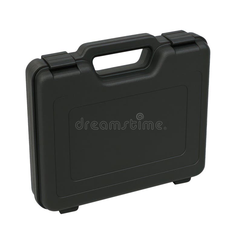 Black Hard Storage Case with Security Locks and Handle Stock Photo ...