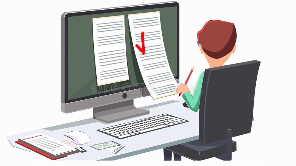 Professional Grammar Check and Text Errors Editing Concept Stock Vector ...