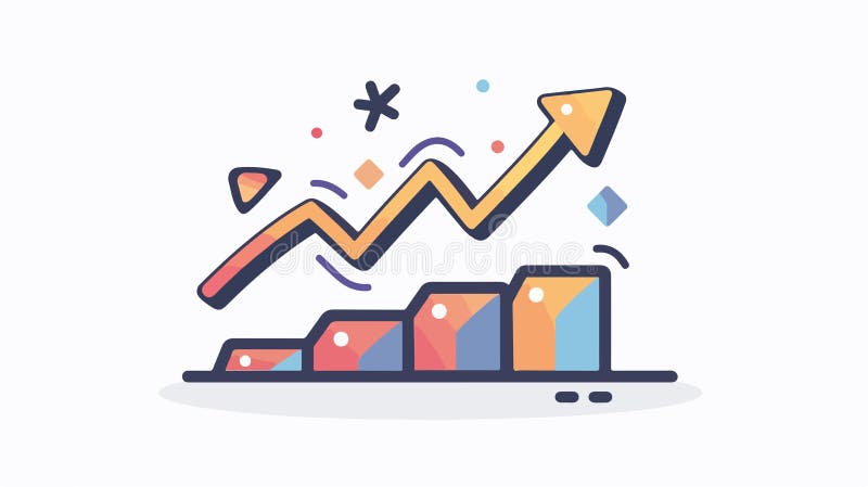 Professional Graph with Downward Arrow Vector Illustration for Business ...
