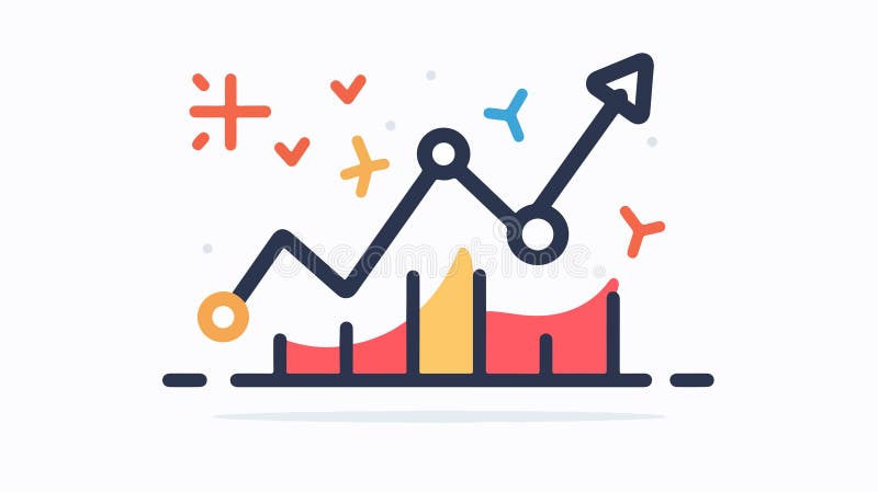 Professional Graph with Downward Arrow Vector Illustration for Business ...