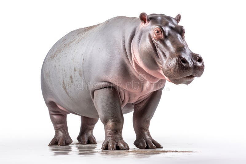Professional Graph of Hippo Isolated on White Background AI Generated ...