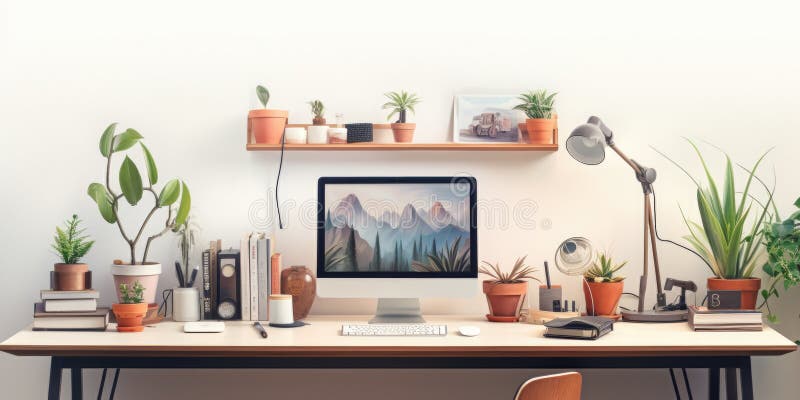 Professional Graphic Designer Desk. Ai Generated Stock Image - Image of ...