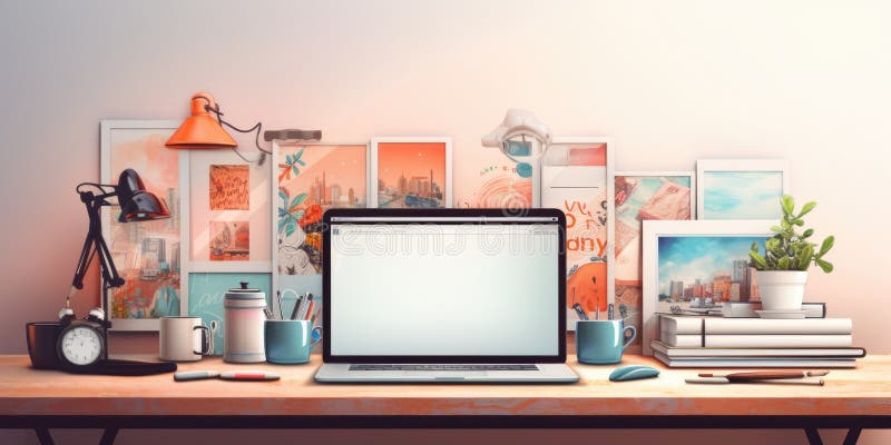 Professional Graphic Designer Desk. Ai Generated Stock Photo - Image of ...