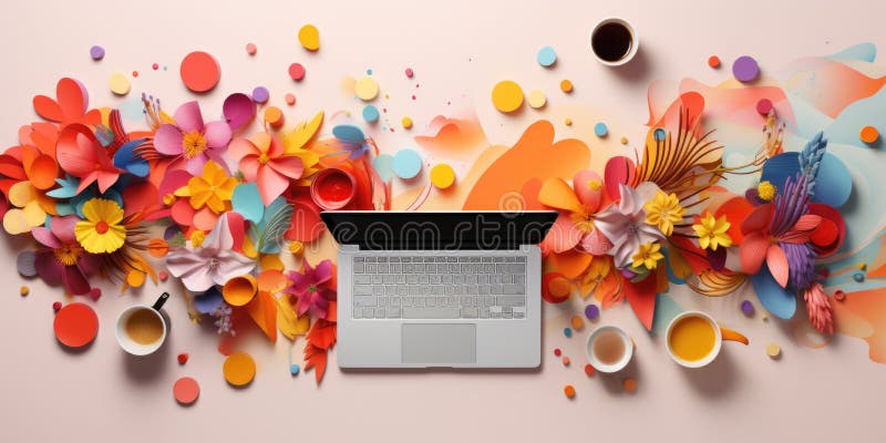 Professional Graphic Designer Desk. Ai Generated Stock Photo - Image of ...