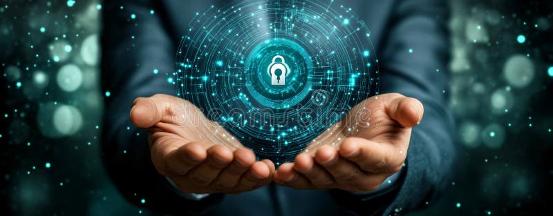 A Professional Grasping a Luminous Digital Globe, Representing ...