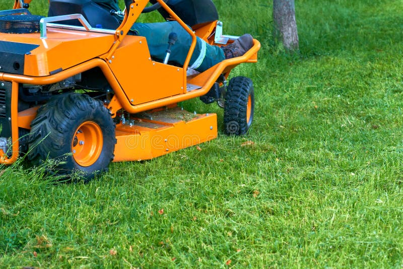 Professional Grass Cutting on Lawns with a Mini Tractor Lawn Mower ...