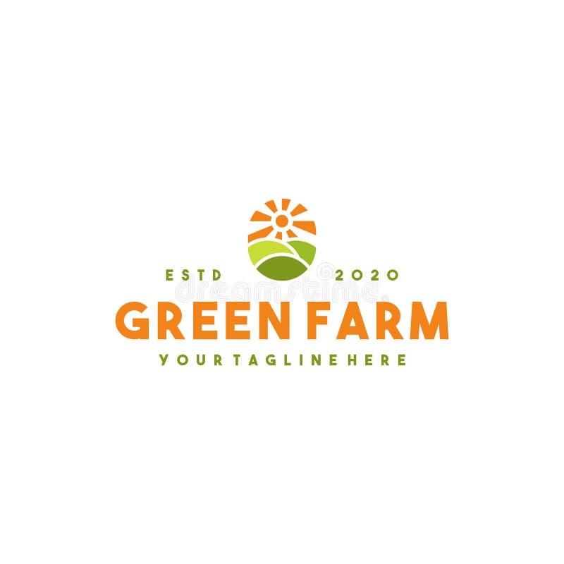 Professional Green Farm Logo Design Stock Illustration - Illustration ...
