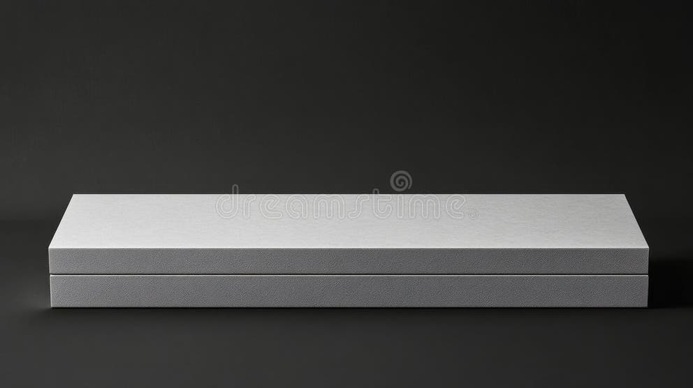 Professional Grey Packaging Displayed from a Side View on a Black ...