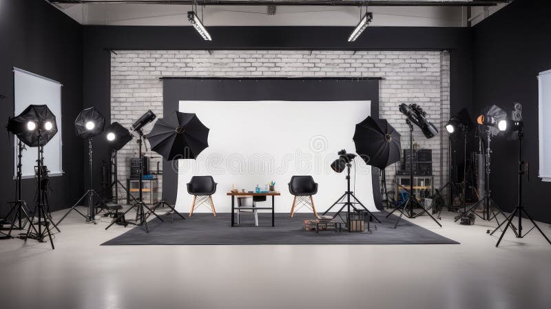 Professional Grey Studio Backdrop Stock Illustration - Illustration of ...