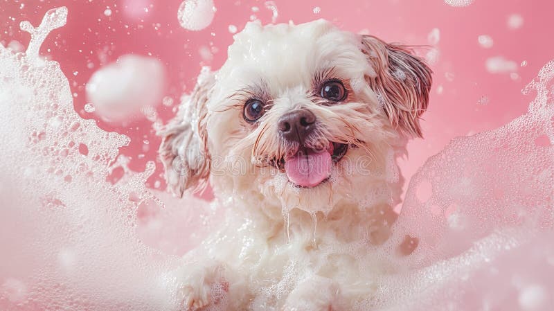A Professional Grooming Ad with Clean Visuals and a Happy Dog Enjoying ...