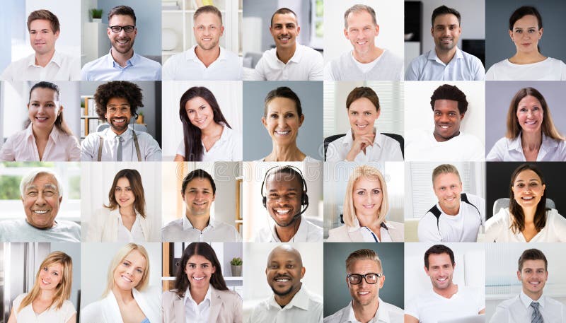 Professional Group Headshot Video Conference Stock Photo - Image of ...