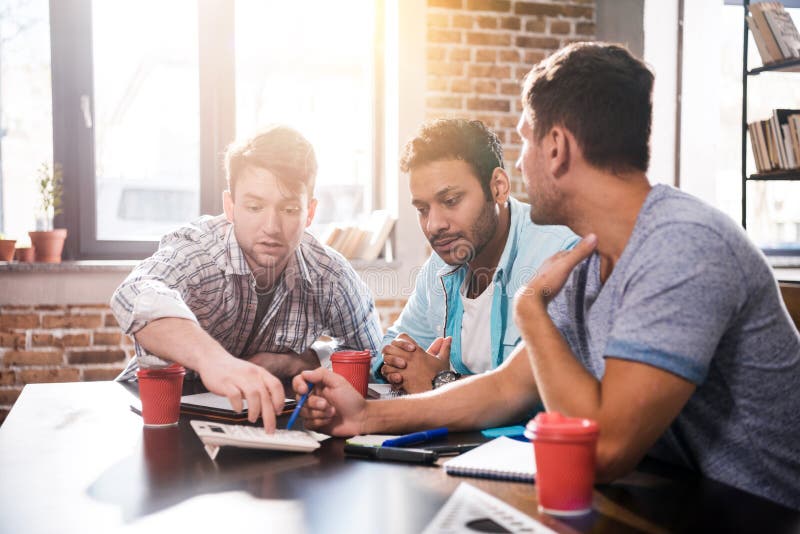 Professional Group Working on New Business Project Together Stock Image ...