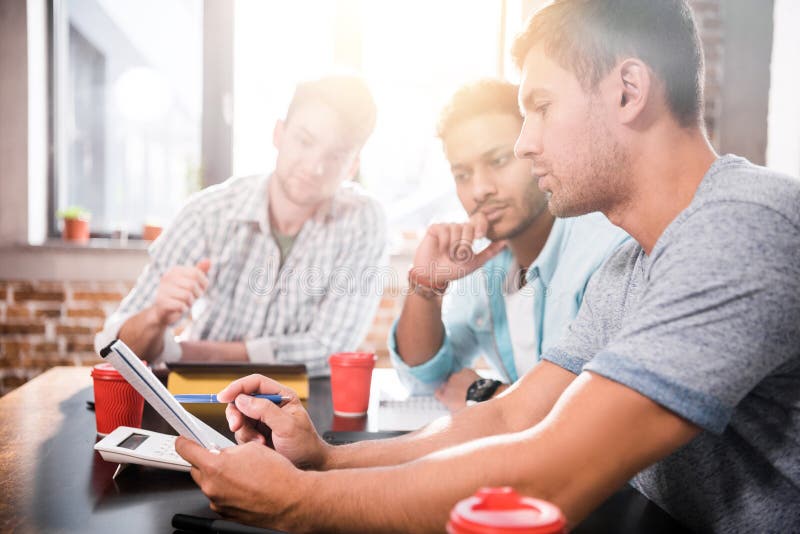 Professional Group Working on New Business Project Stock Image - Image ...