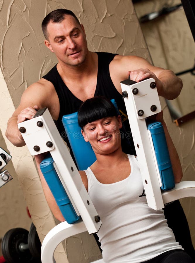 Women in fitness club stock photo. Image of trainer, professional ...