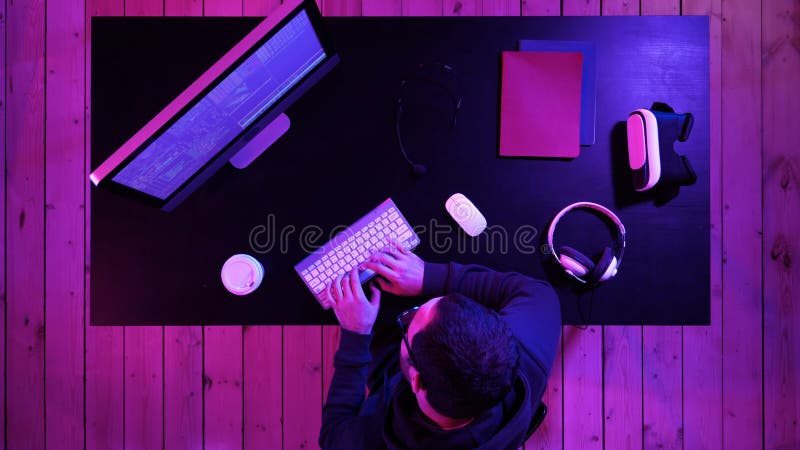 Professional Hacker at Work Stock Image - Image of work, felony: 71575719