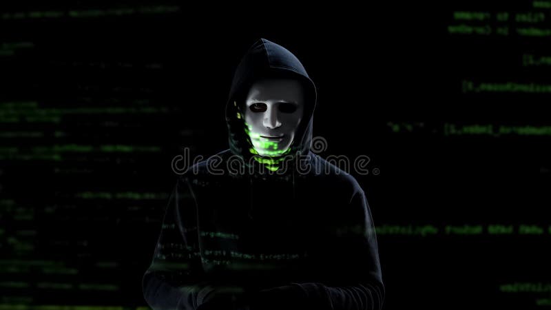 Professional Hacker in White Mask Stealing Personal Data from Pc ...