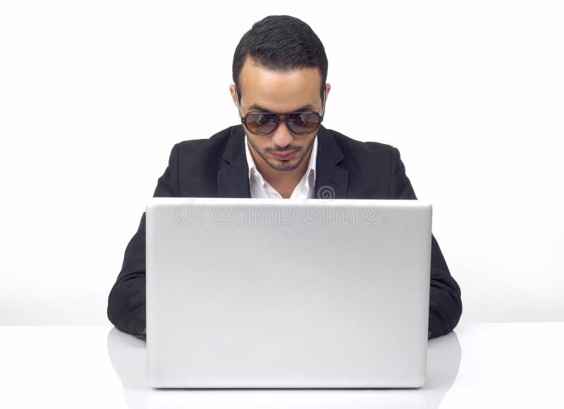 Professional Hacker Working on Laptop Stock Photo - Image of ...
