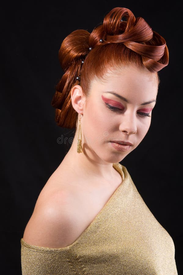 Professional hairstyle stock photo. Image of gold, glamour - 7526710