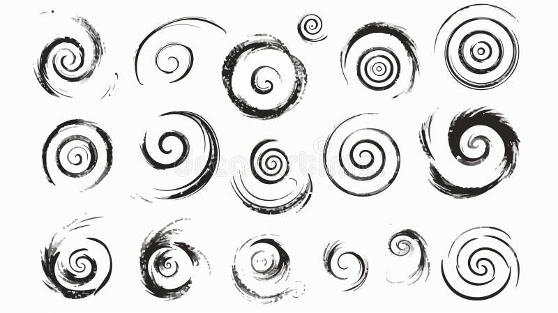 Professional Hand Drawn Vector Scribble Spirals Set for Creative ...