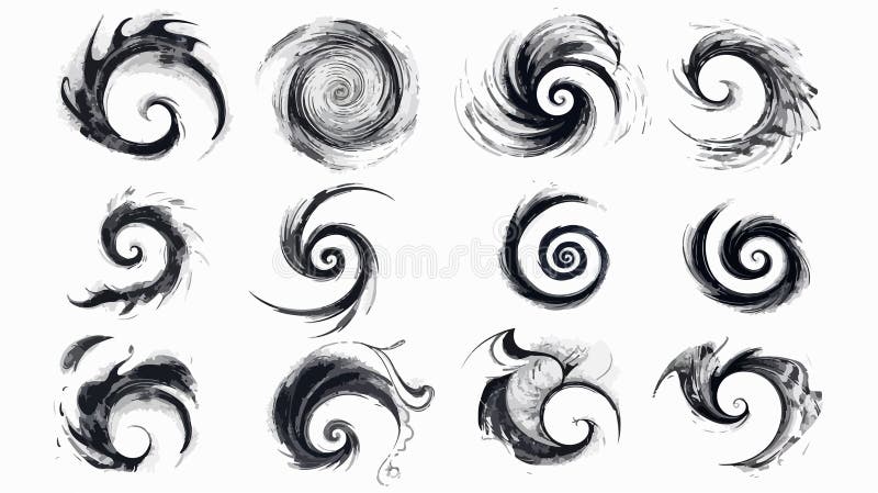 Professional Hand Drawn Vector Scribble Spirals Set for Creative Projects Stock Illustration ...