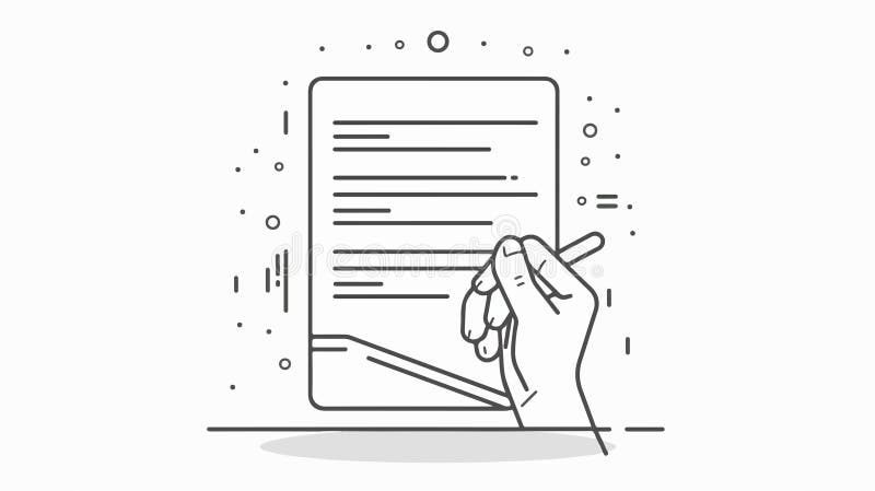 Professional Hand Holding Document Outline Vector Illustration Stock ...