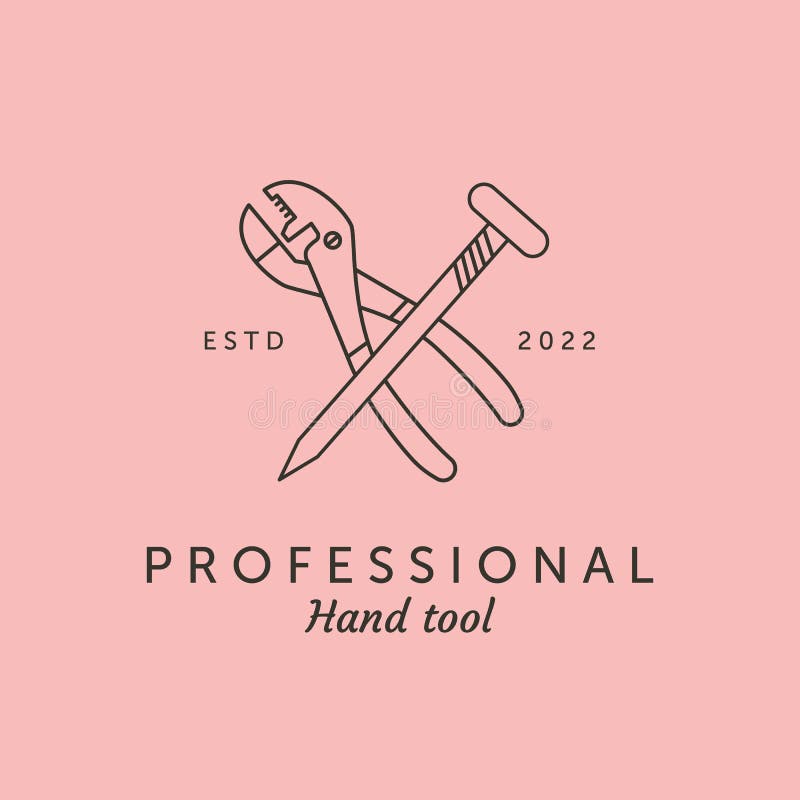 Professional Hand Tool Line Art Logo Vector Symbol Illustration Design ...