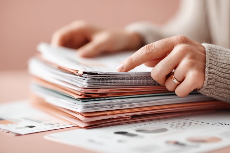 Professional Hands Organizing Business Documents and Reports Stock ...