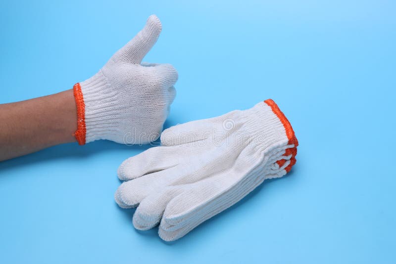 Hand Protection with Industrial Gloves. Stock Photo - Image of goal ...