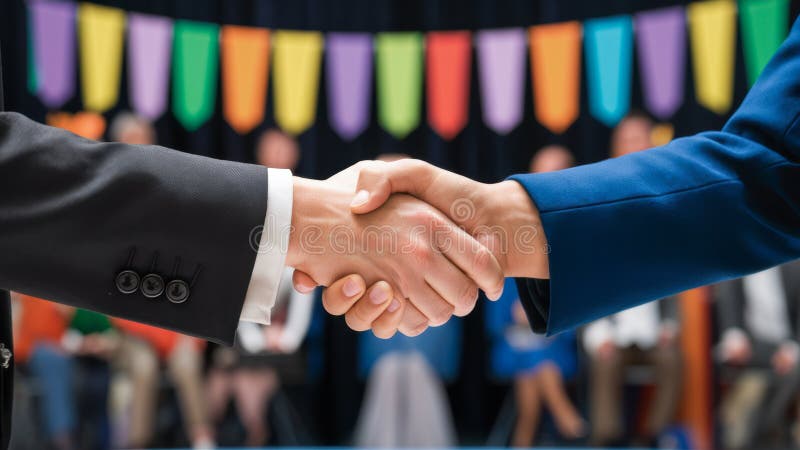 Professional Handshake at Event with Copy-Space Stock Image - Image of ...