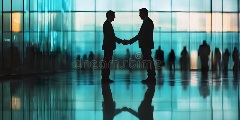 Professional Handshake in Modern Indoor Setting Stock Illustration ...