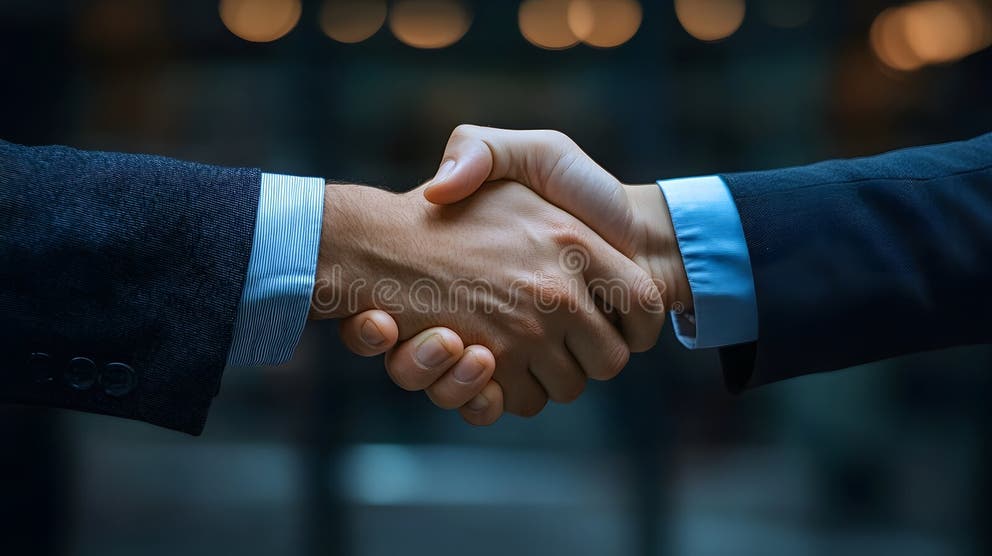 Professional Handshake Symbolizing Partnership Agreement Stock ...