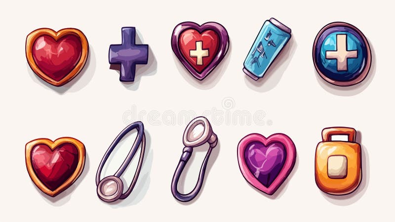 Professional Healthcare Icon Set for Medical Documents Stock Vector ...