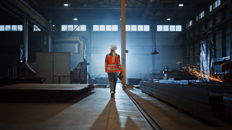 Professional Heavy Industry Engineer/Worker Wearing Safety Uniform and ...
