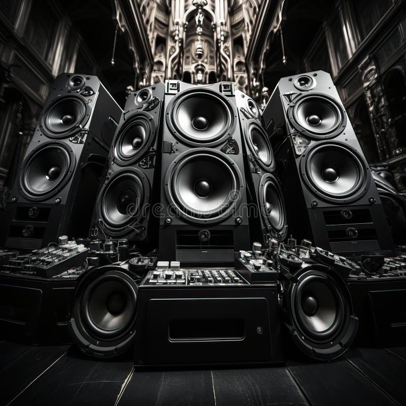 Professional High-end Loudspeakers in a Recording Studio. Stock ...