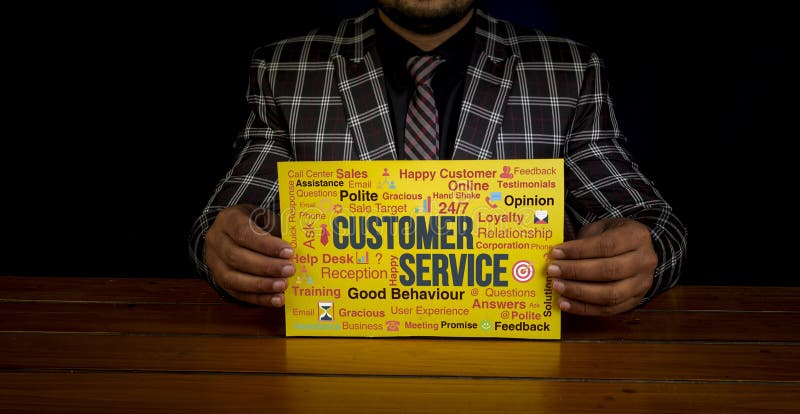 Professional Holding Customer Service Words Collage Stock Photo - Image ...