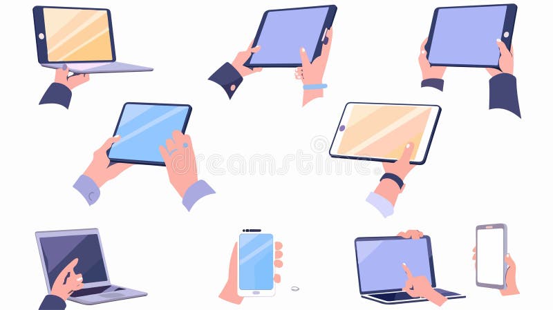 Professional Holding Gadget Screens in Hands Set Usage Mobile Stock ...