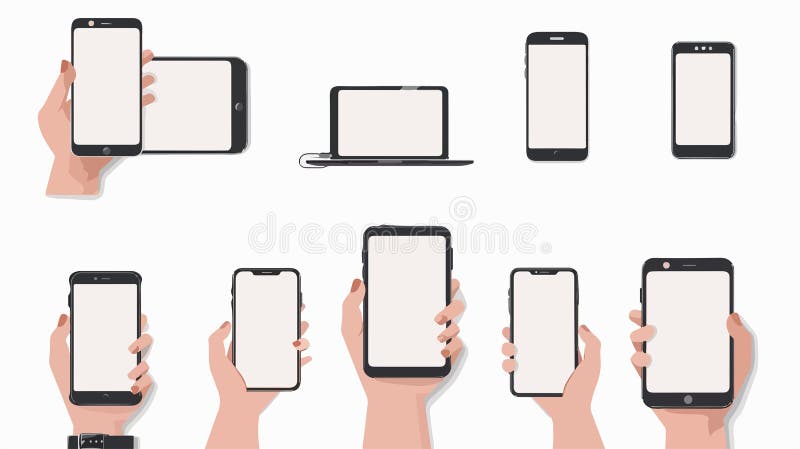 Professional Holding Gadget Screens in Hands Set Usage Mobile Stock ...