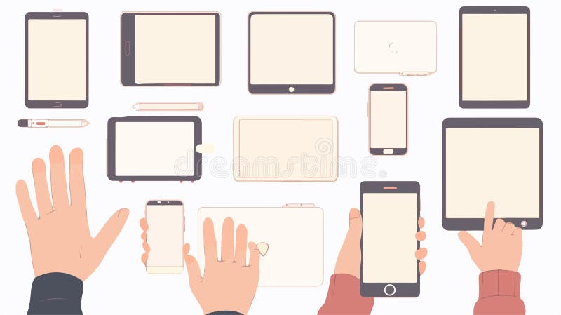 Professional Holding Gadget Screens in Hands Set Usage Mobile Stock ...