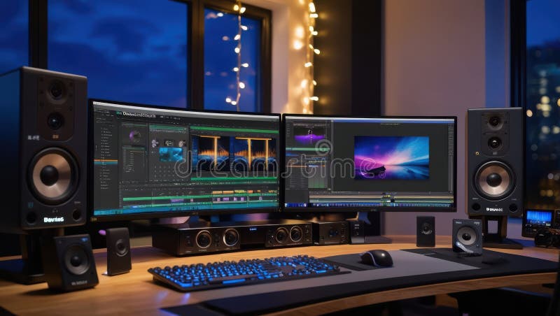 Professional Home Studio Setup for Audio and Video Editing with Davriac ...