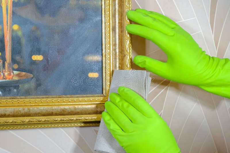 Professional House Cleaning during Work. Cleaning Service Stock Image ...