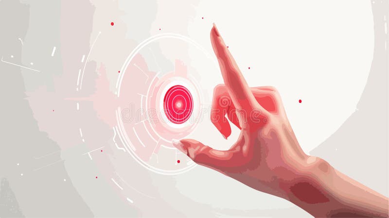 Professional Human Hand Pressing Red Button Technology Concept Stock ...