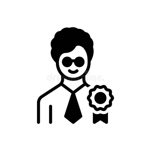 Black Solid Icon for Professional, Expert and Skilled Stock ...