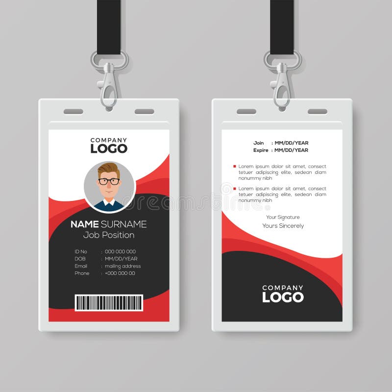 Professional Id Card Red Stock Illustrations – 333 Professional Id Card ...