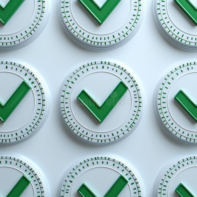 Professional Illustration Showcasing Multiple Green Approval Checkmarks ...