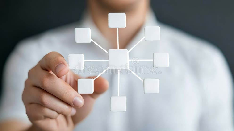 Person Holding a Complex Flowchart Design Featuring Blank White ...