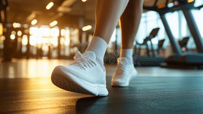 Professional Indoor Exercise in White Athletic Wear Stock Illustration ...