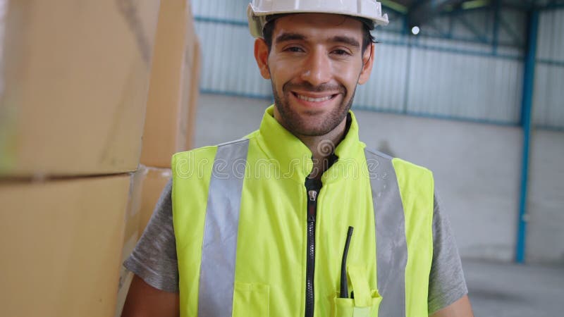 Professional Industry Worker Close Up Portrait in the Factory or ...