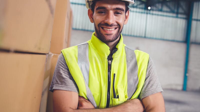 Professional Industry Worker Close Up Portrait in the Factory or ...