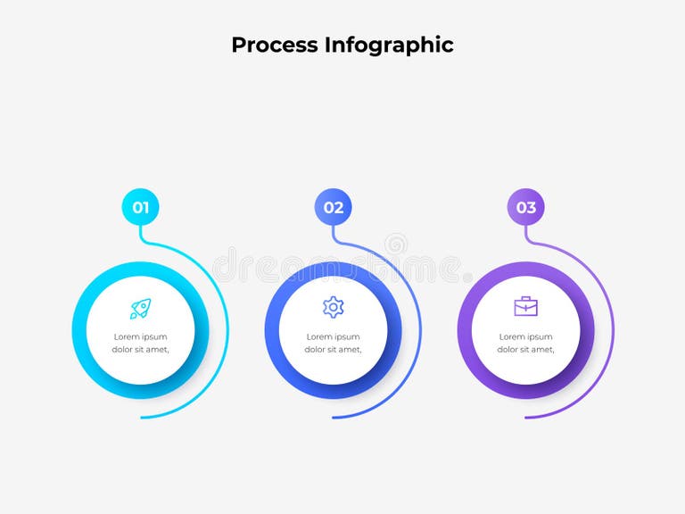 Professional Infographic Featuring a Three Step Circular Format and ...