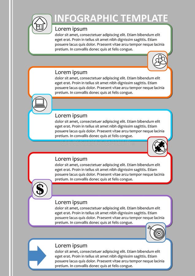 Infographic Process Visualization Template, Abstract Vector with Metal ...